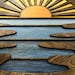 Hand Painted 3D Wood Sunset Wall Art: Boho Coastal Decor - Etsy