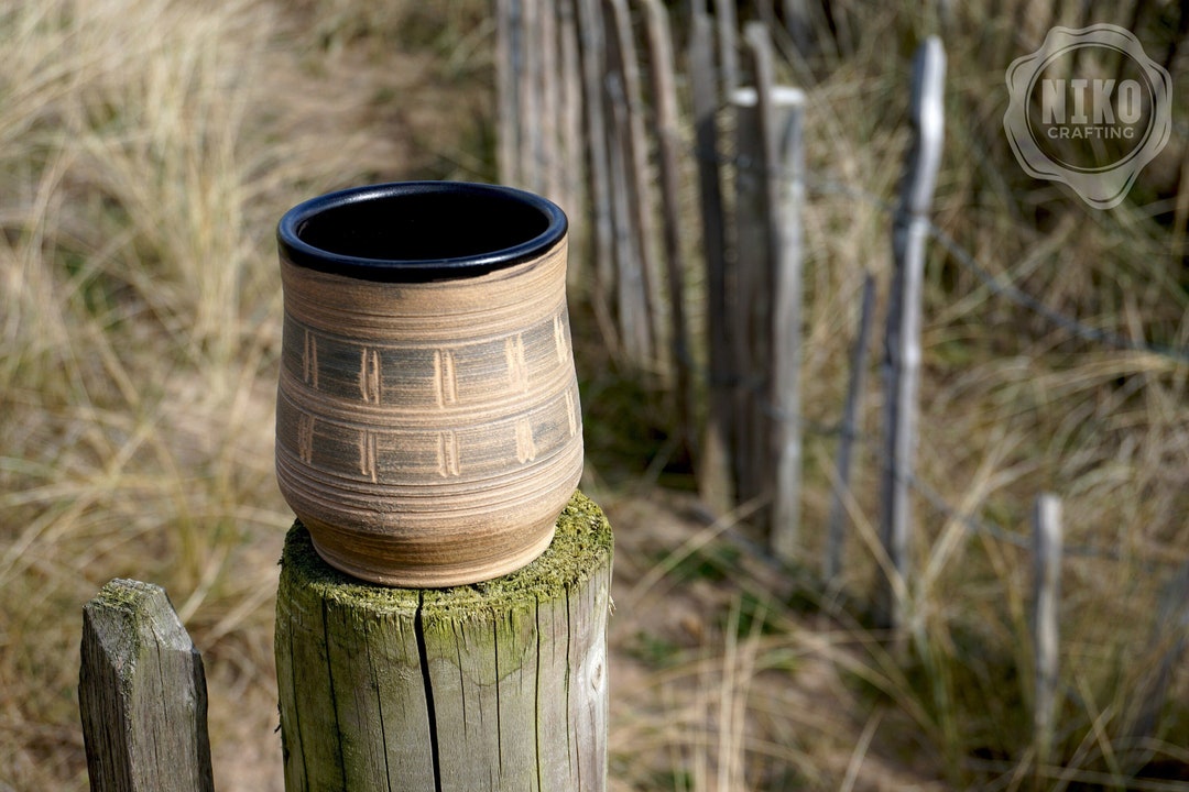 ᚠᛉᚢ Medieval Mug 250 Ml | Viking Pottery | Natural Clay Mug | Handmade ...