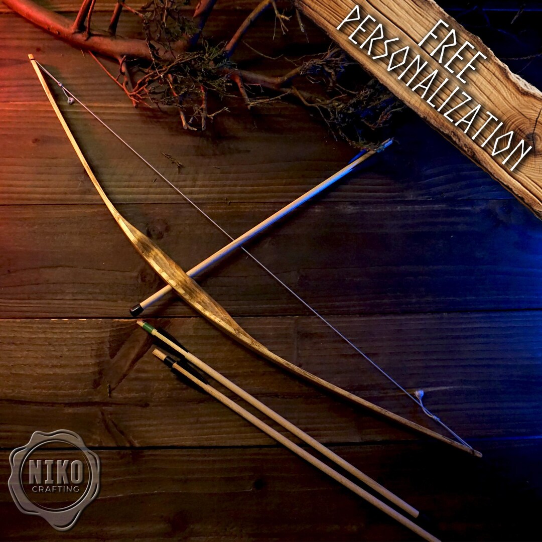 Personalized Small Wooden Bow and Arrows: Handcrafted Medieval Style ...