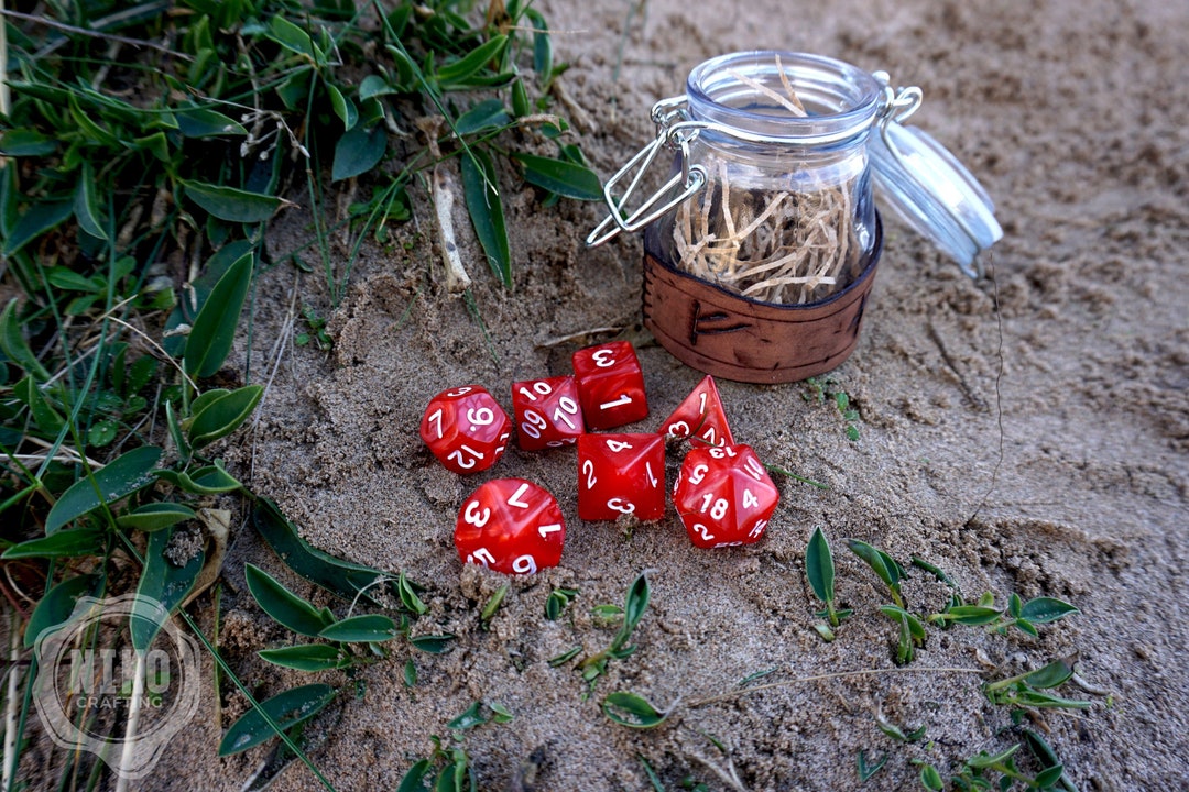ᚠᛉᚢ Polyhedral Dice Set - Healing Potion Jar | Dnd Potion Jar Dice Set ...