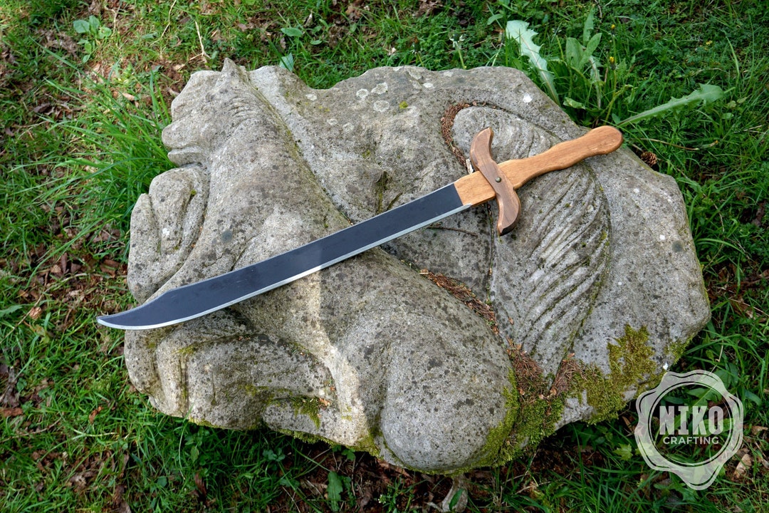 Medieval Wooden Sword Falchion Handmade Wooden Replica Scimitar FREE ...