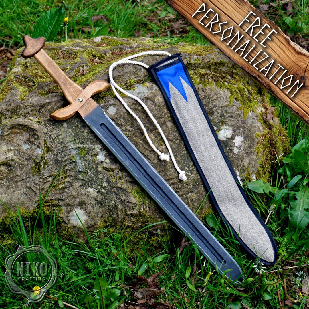 ᚠᛉ Wooden Viking Toy Sword With Free Scabbard (sheath) - Type C ...