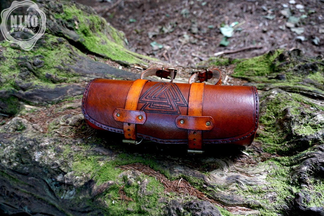 ᚢᛉᚠ Leather Motorcycle Roll Bag - Walknut | Handmade Full Grain Leather ...