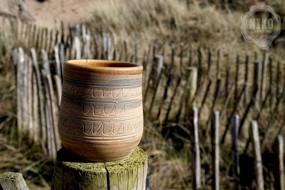 ᚠᛉᚢ Medieval Mug 250 Ml | Viking Pottery | Natural Clay Mug | Handmade ...