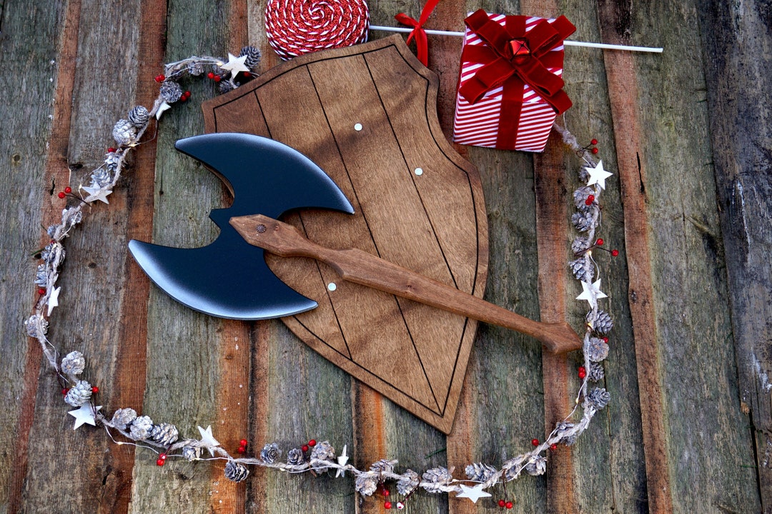 Wooden Toy Two-sided Axe and Knight Shield With Free Scabbard - Etsy
