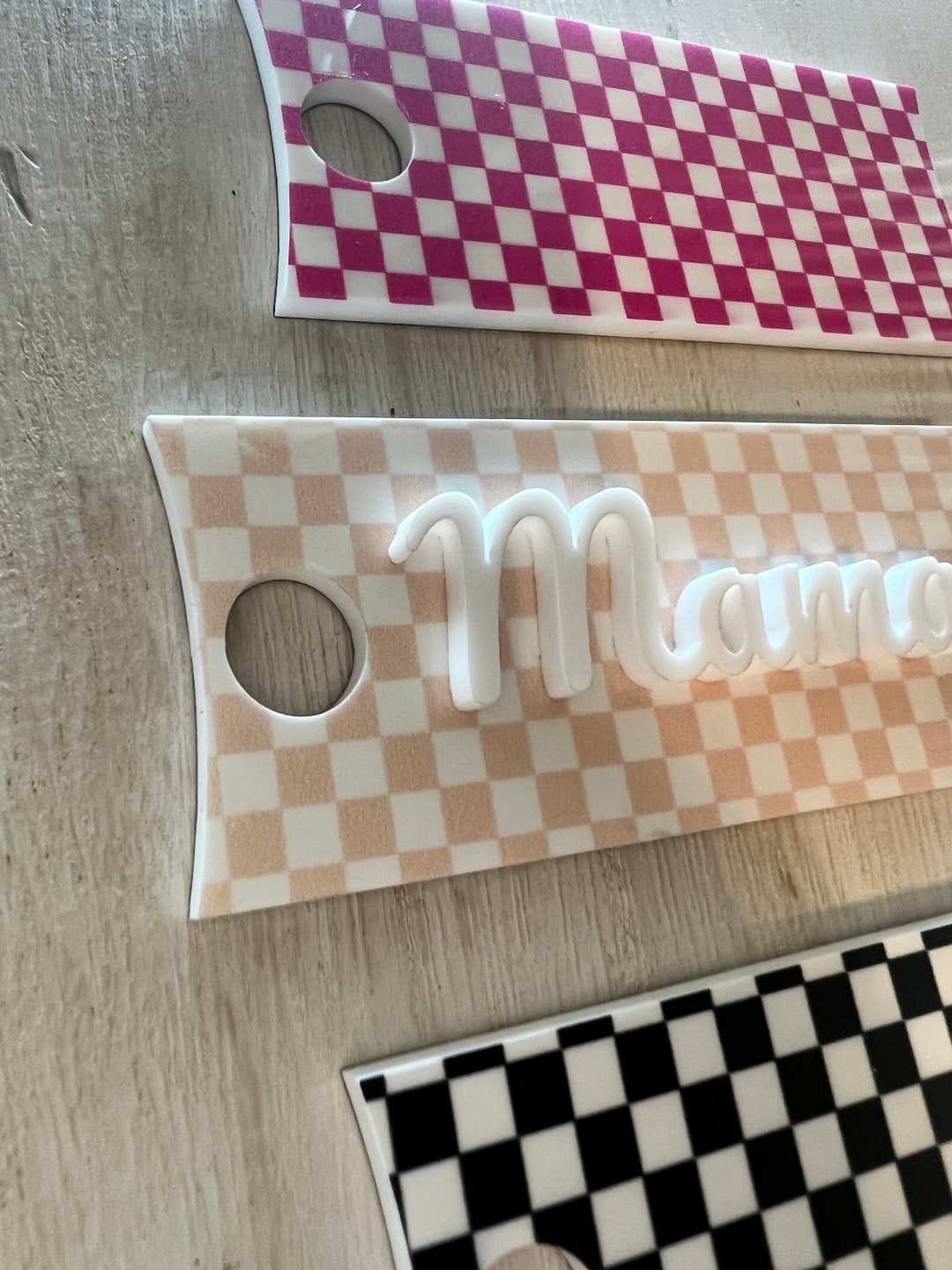 Checkered Name Plate Tag Tumbler Cup Personalized - Etsy