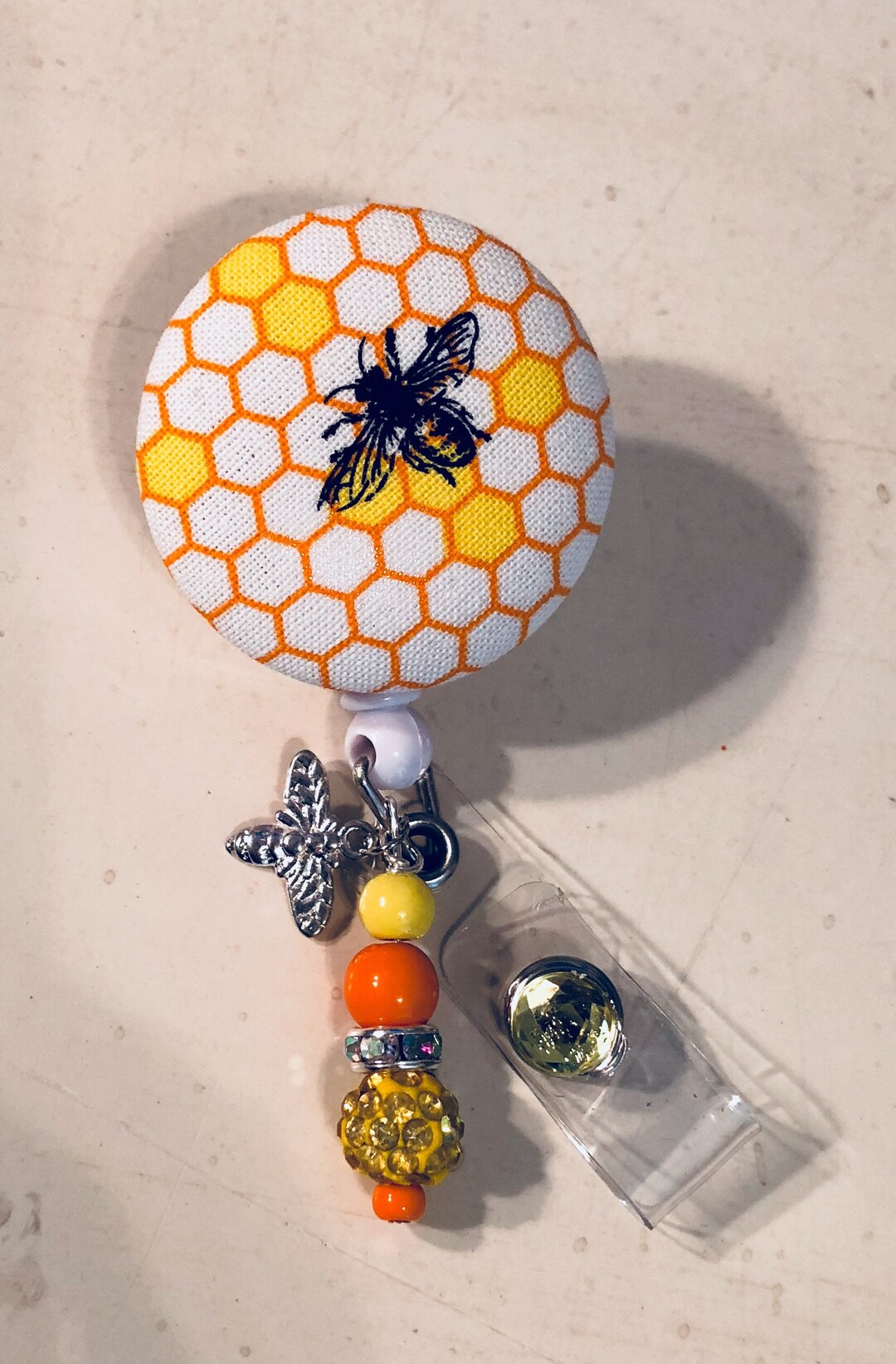 Bee Retractable Badge Reel Honey Comb - Etsy