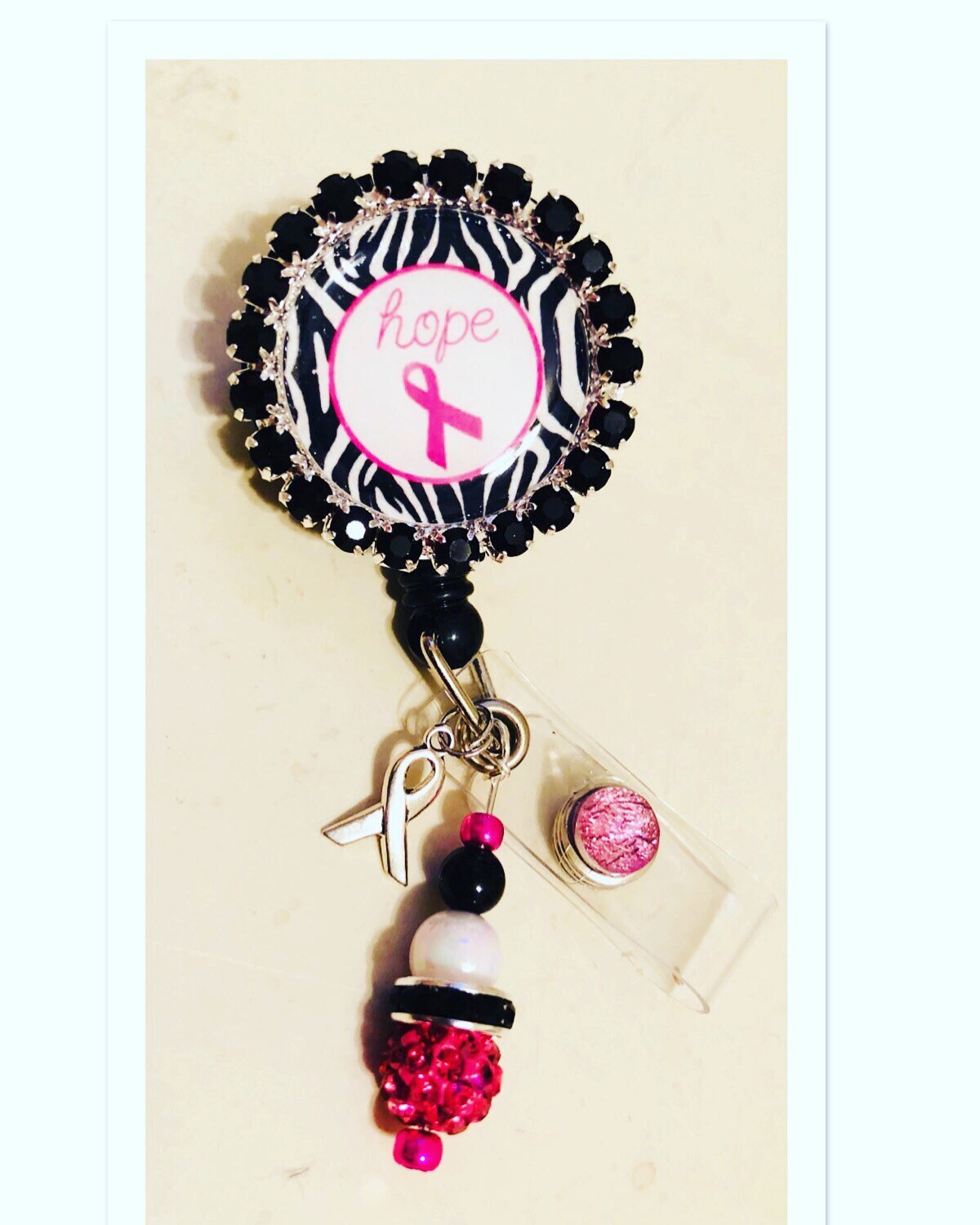 Breast cancer survivor awareness hope badge reel retractable | Etsy