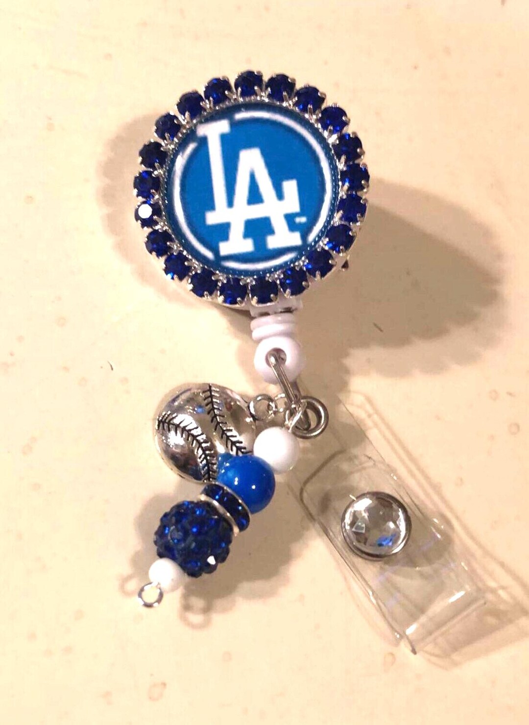 Baseball Custom Made Badge Reel Rhinestone - Etsy