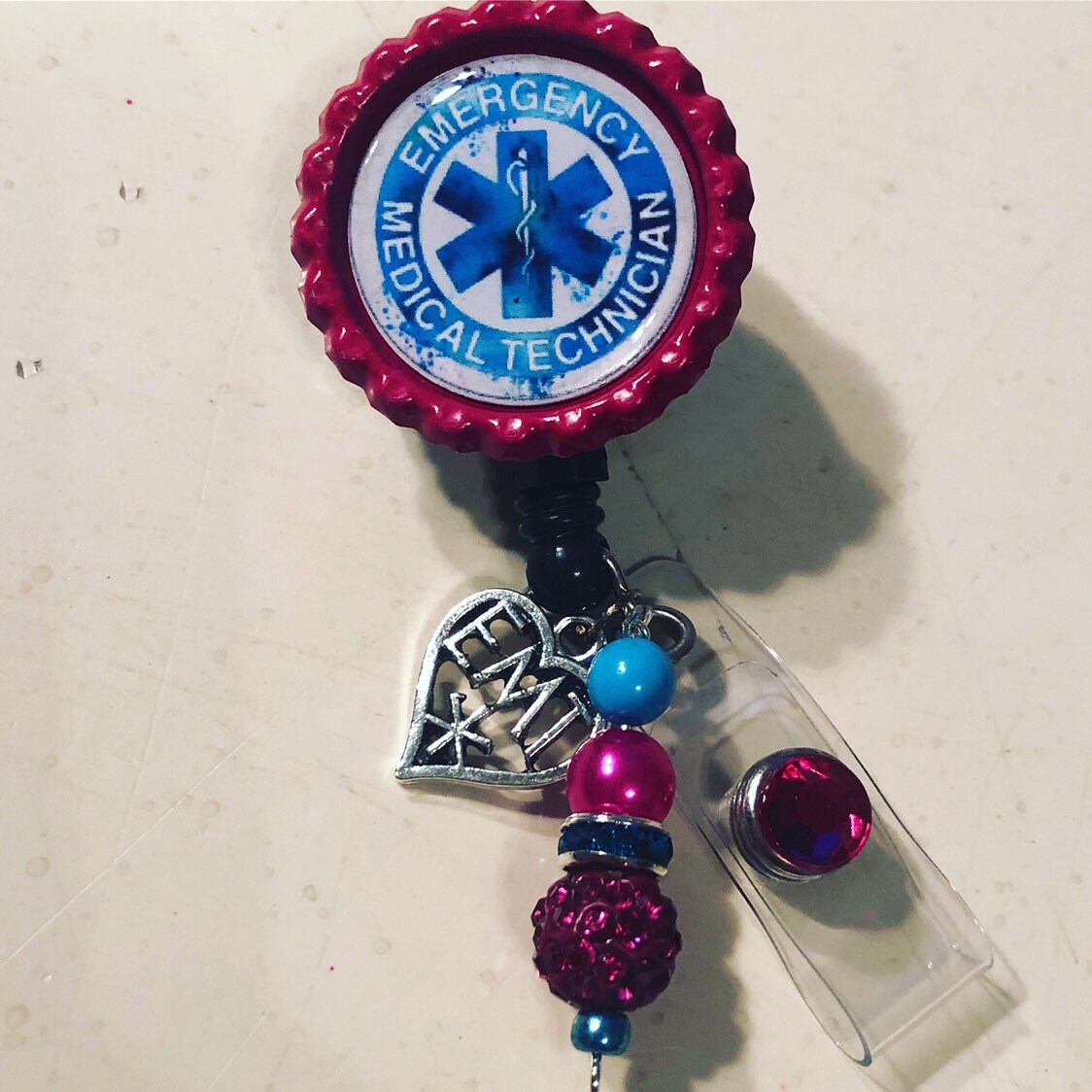 EMT EMS ED Tech First Responder Badge Reel - Etsy