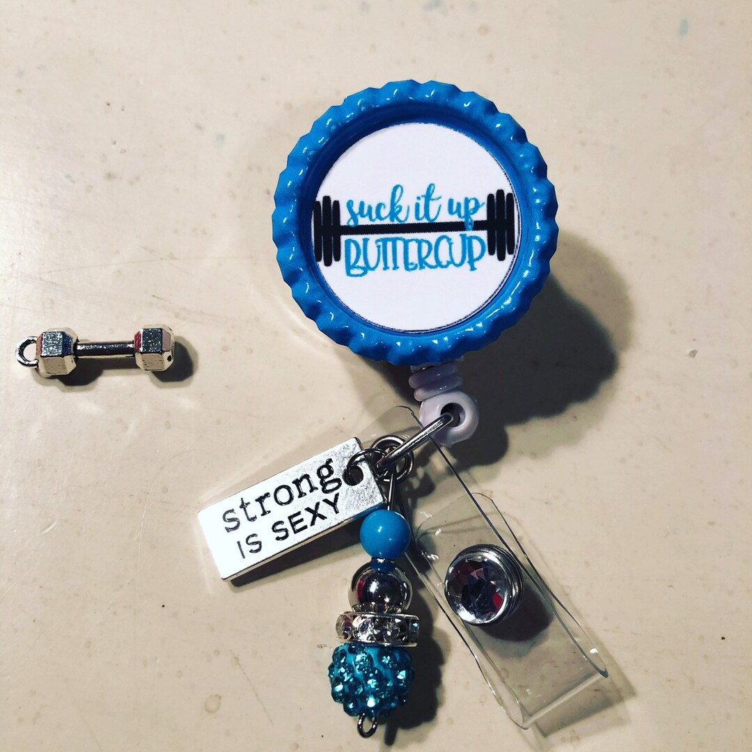 Gym Health Weight Lifting Cycling Badge Reel - Etsy