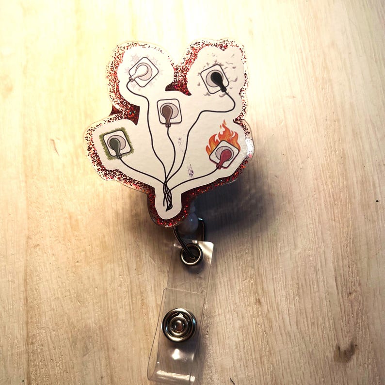 EKG Leads ECG Badge Reel - Etsy