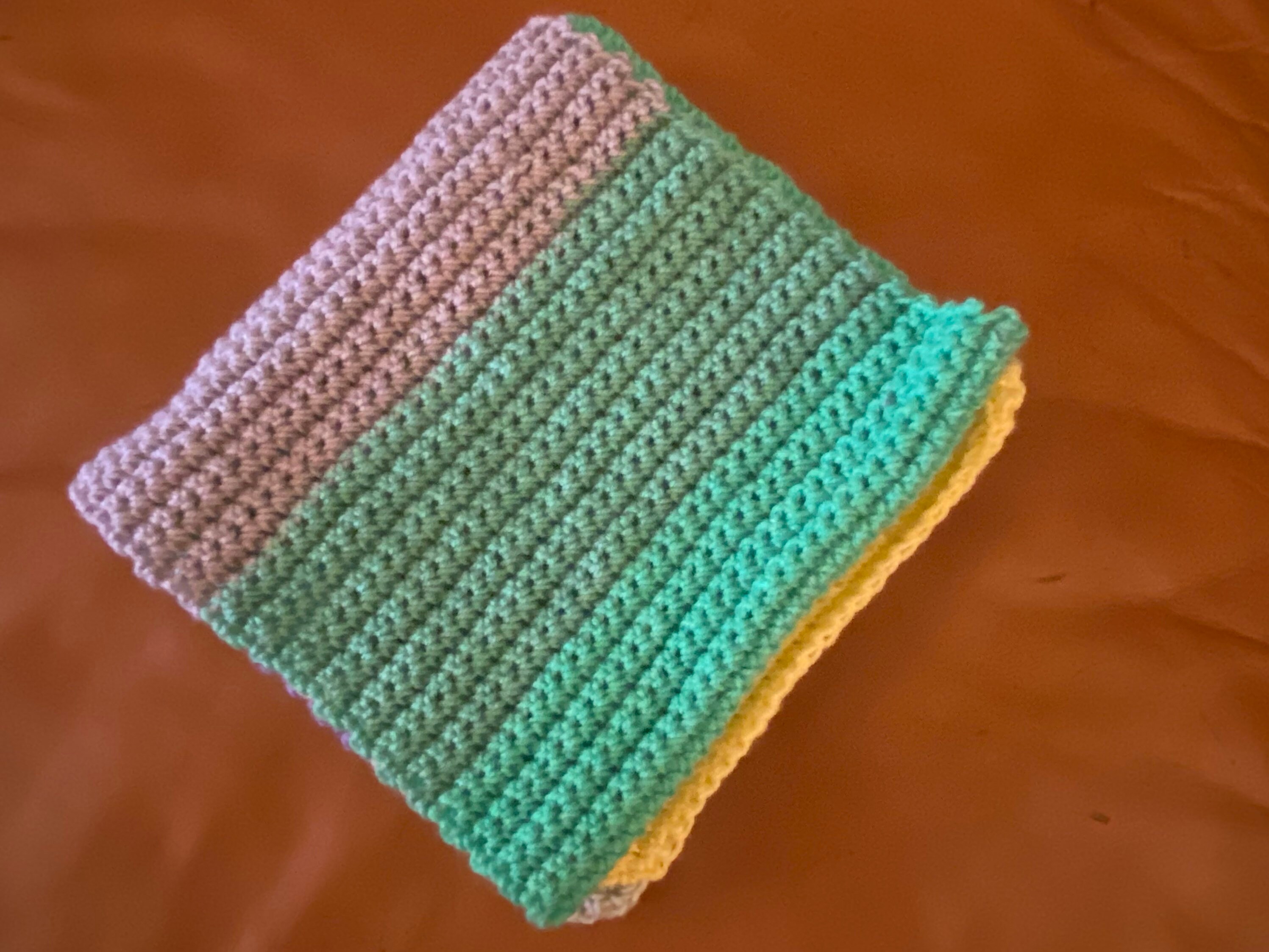 Handmade Crochet Color Block Scarf, Gender Neutral Scarf, Winter ...