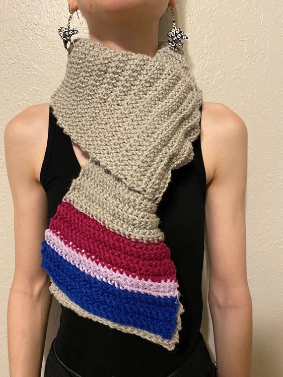 Handmade Crochet Bisexual Pride Scarf Pride Accessories - Etsy