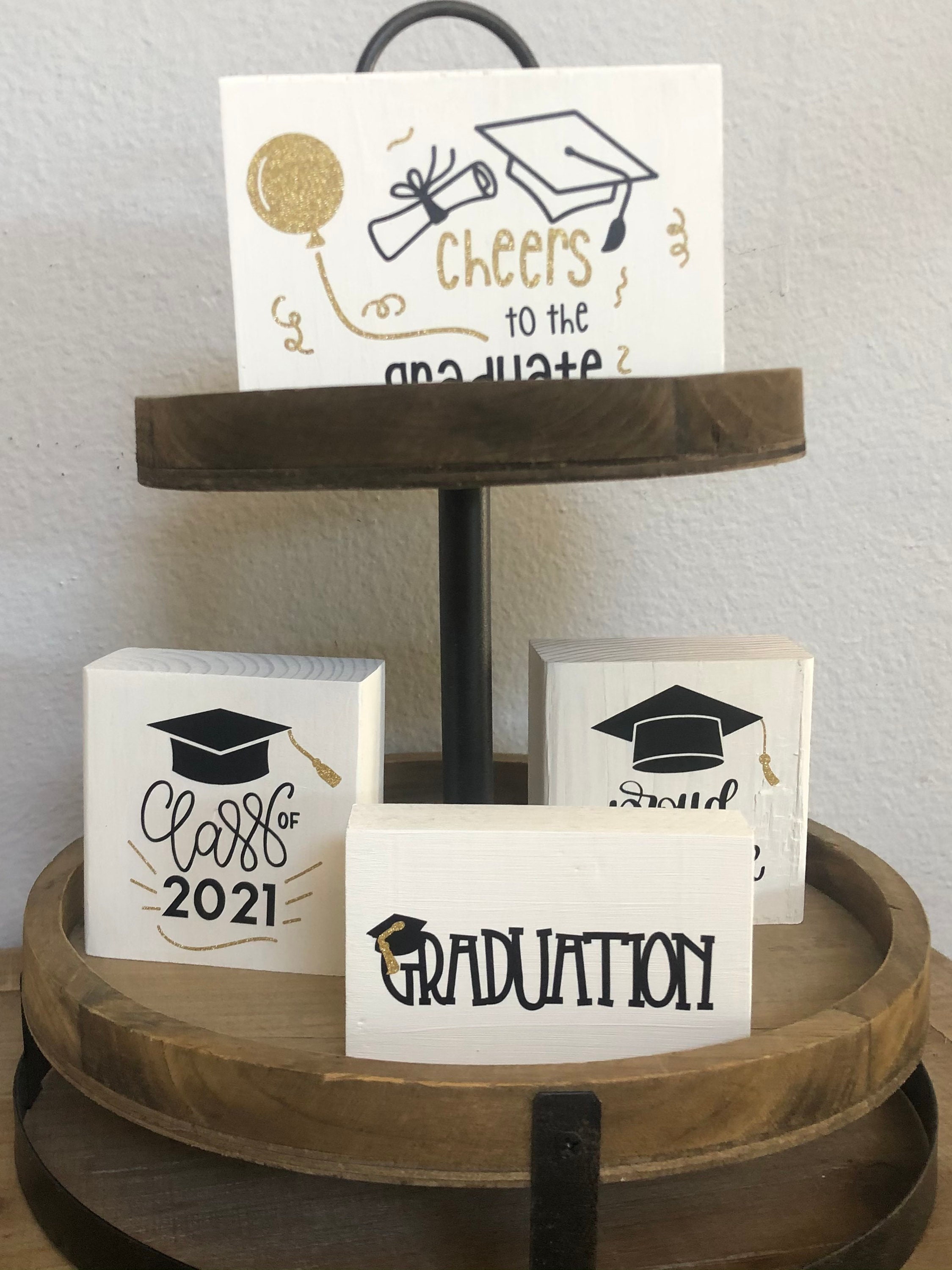 Graduation Tiered Tray Decor | Etsy
