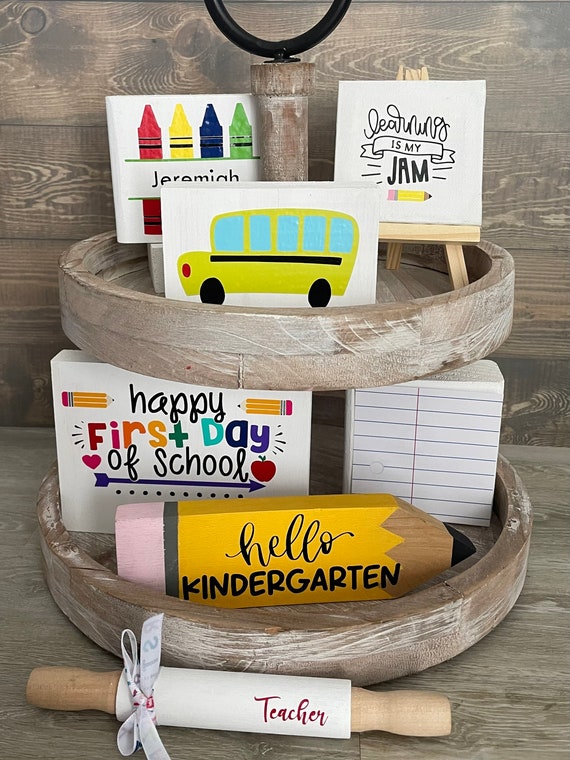 First Day of School/back to School Tiered Tray Decor - Etsy