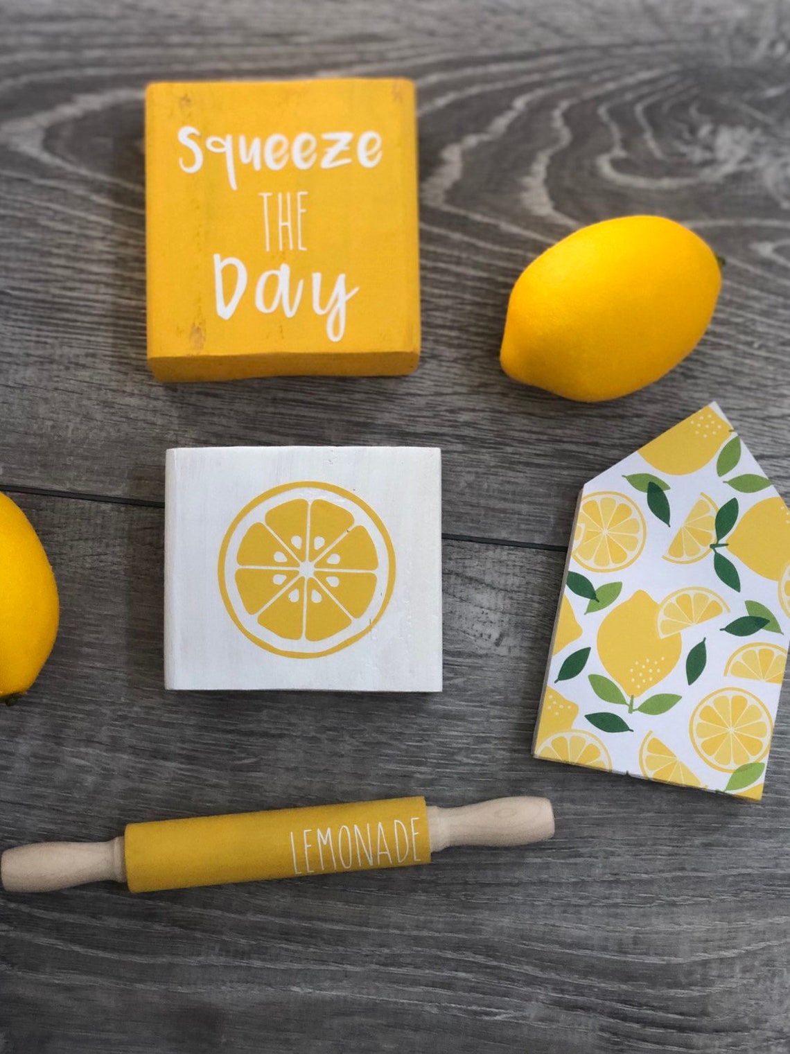 Lemon Tiered Tray Decor - Etsy