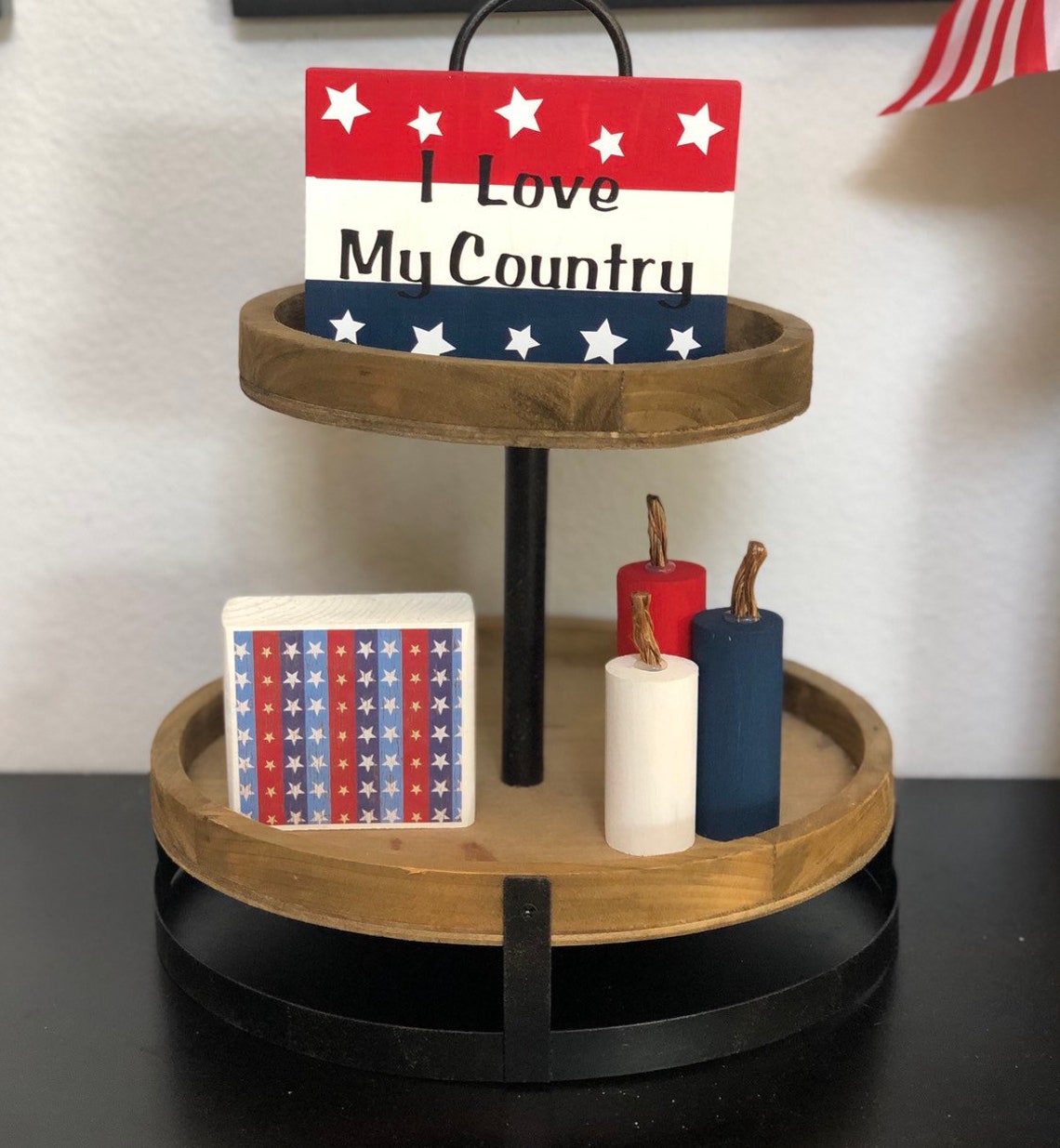 Patriotic Tiered Tray Decor - Etsy