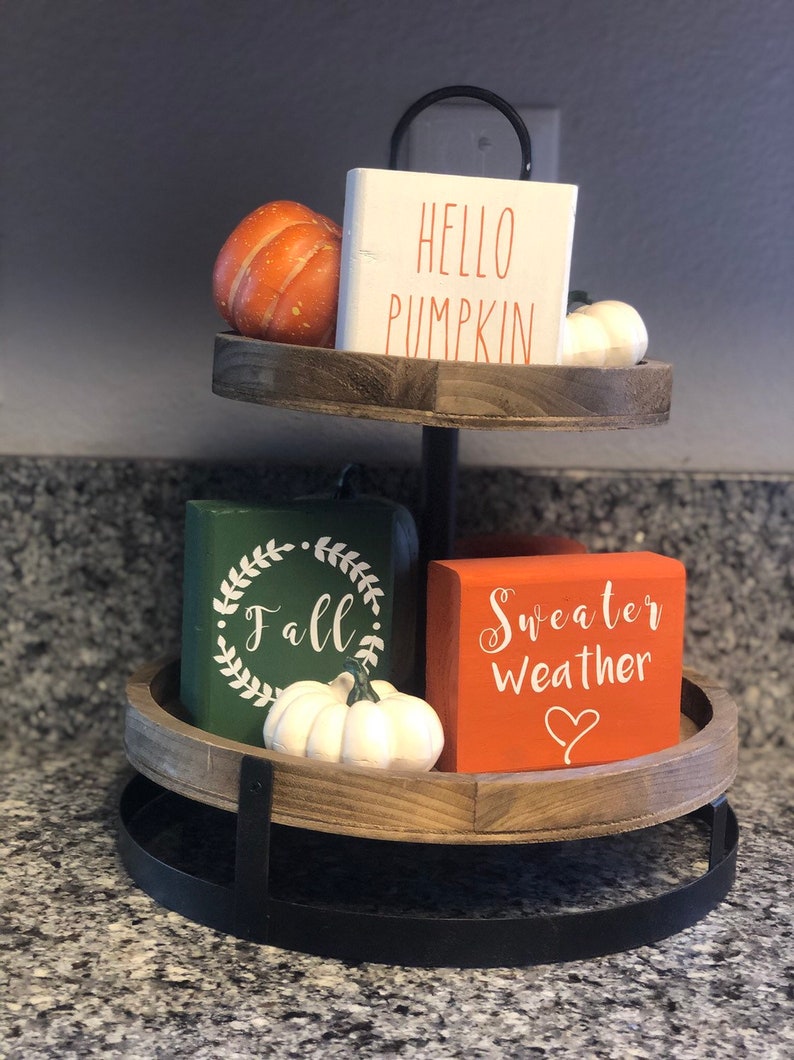 Fall Tiered Tray Decor - Etsy