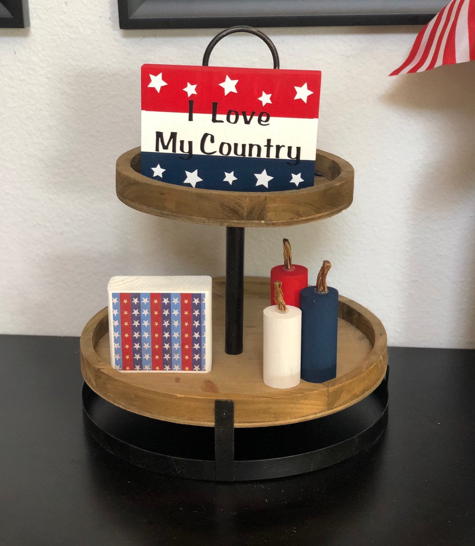 Patriotic Tiered Tray Decor - Etsy