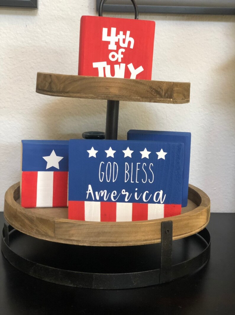 Patriotic Tiered Tray Decor - Etsy