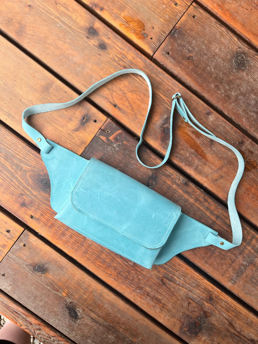 The Sitka Sling Bag in Aqua Leather - Etsy