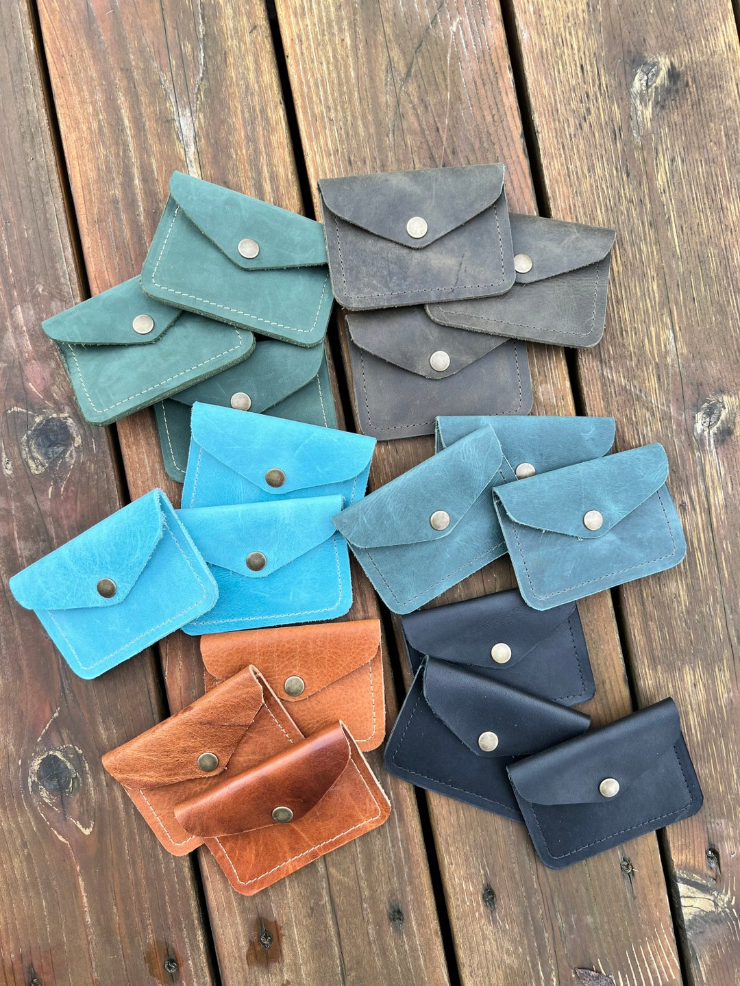 Classic Leather Card Wallet - You Pick Color! - Etsy