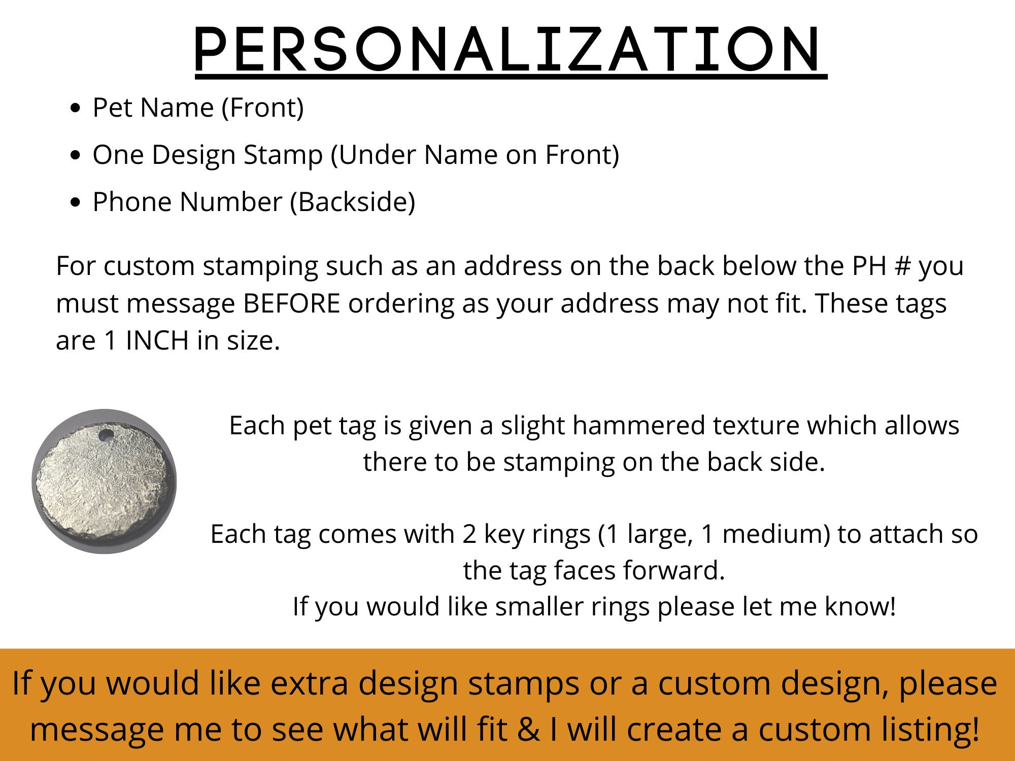 Custom Personalized Pet ID Tag 1x1 Inch Cat Name Tag Dog | Etsy