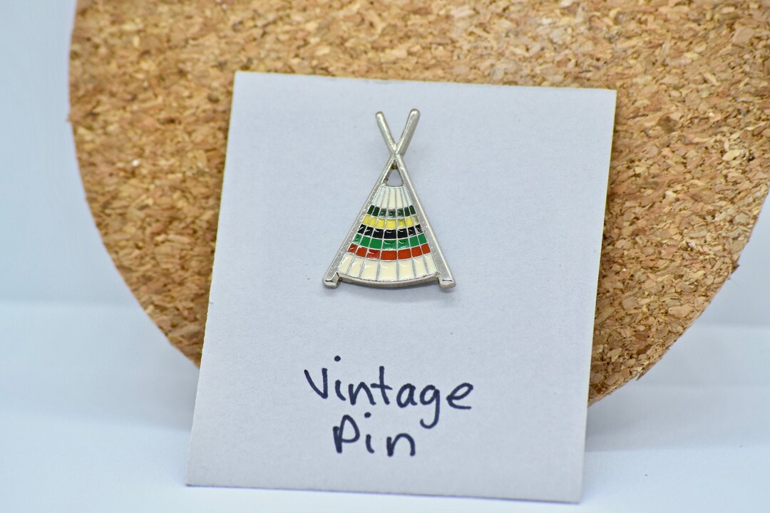 Ti-pi Metal Pin | Colorful Tipi | Vintage Pin | Metal Pin | Jacket Pin ...