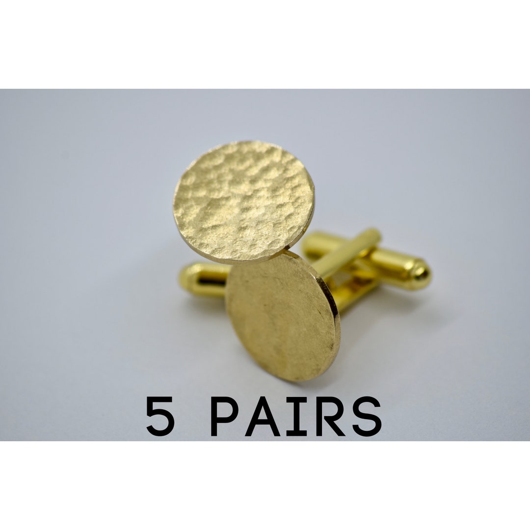 Set of 5 Custom Brass Cufflinks | Special Event Cufflinks | Wedding ...
