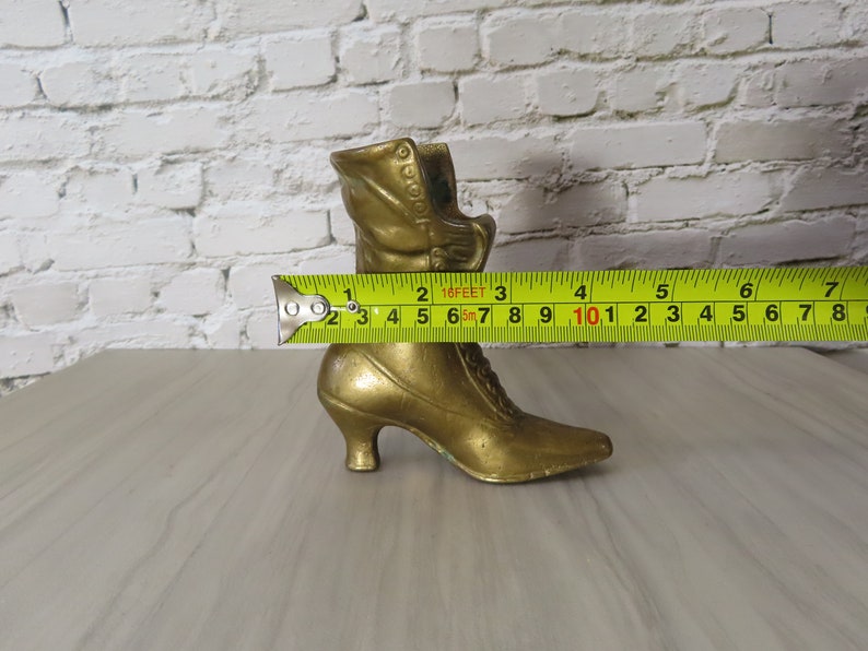 Vintage Brass Victorian Boot Shoe Figurine Statue Home Decor Bookshelf ...