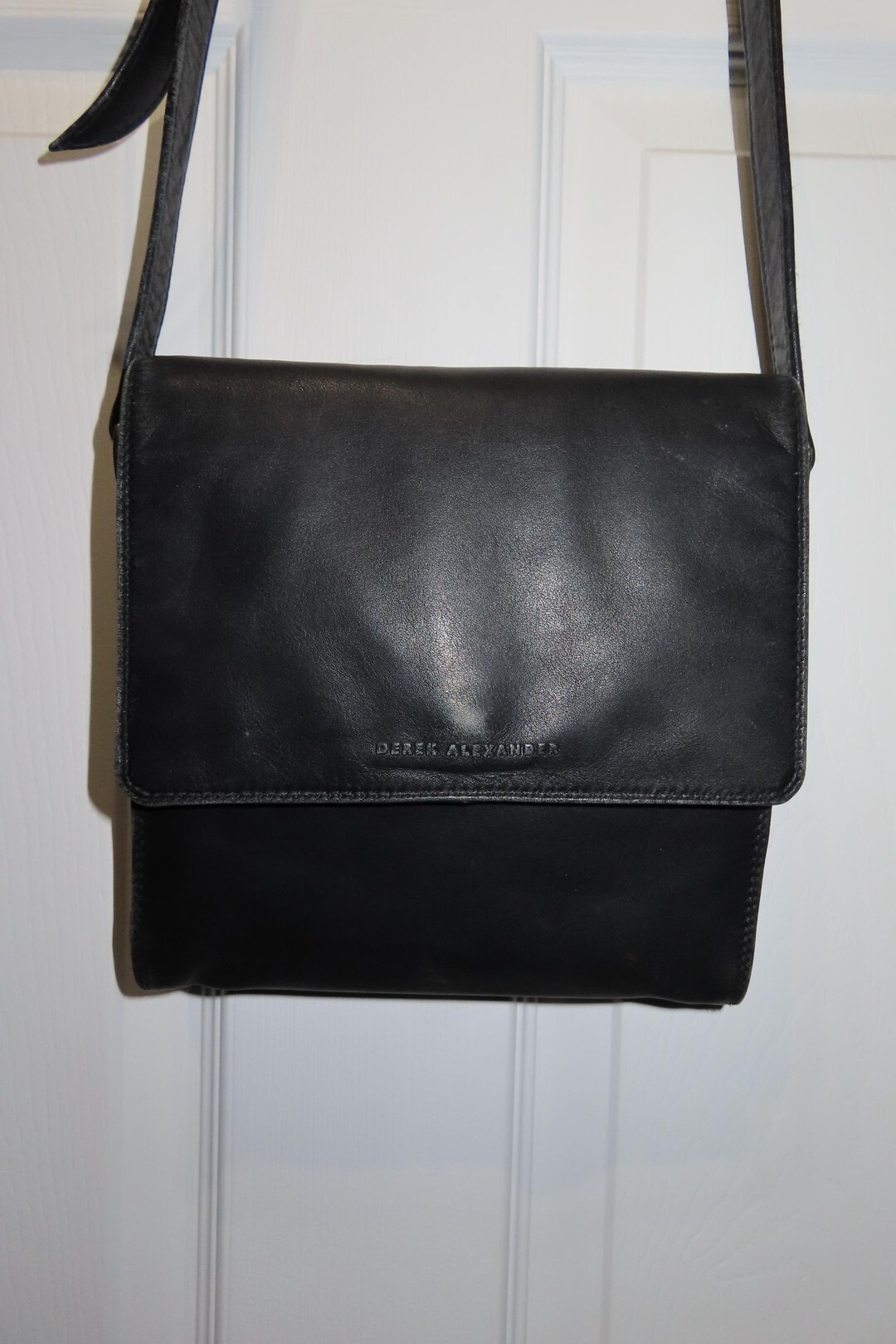 Vintage Derek Alexander 90's Purse Black Flap Envelope Closure Cross ...