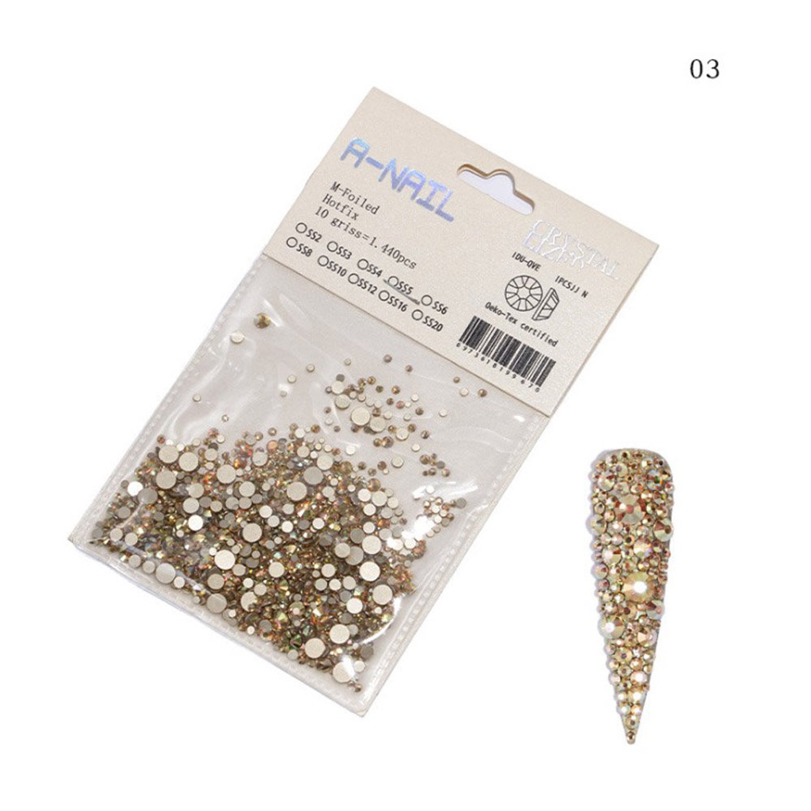 Mix Sizes 1440pcs/pack Nail AB Crystals Non Hotfix Flatback - Etsy
