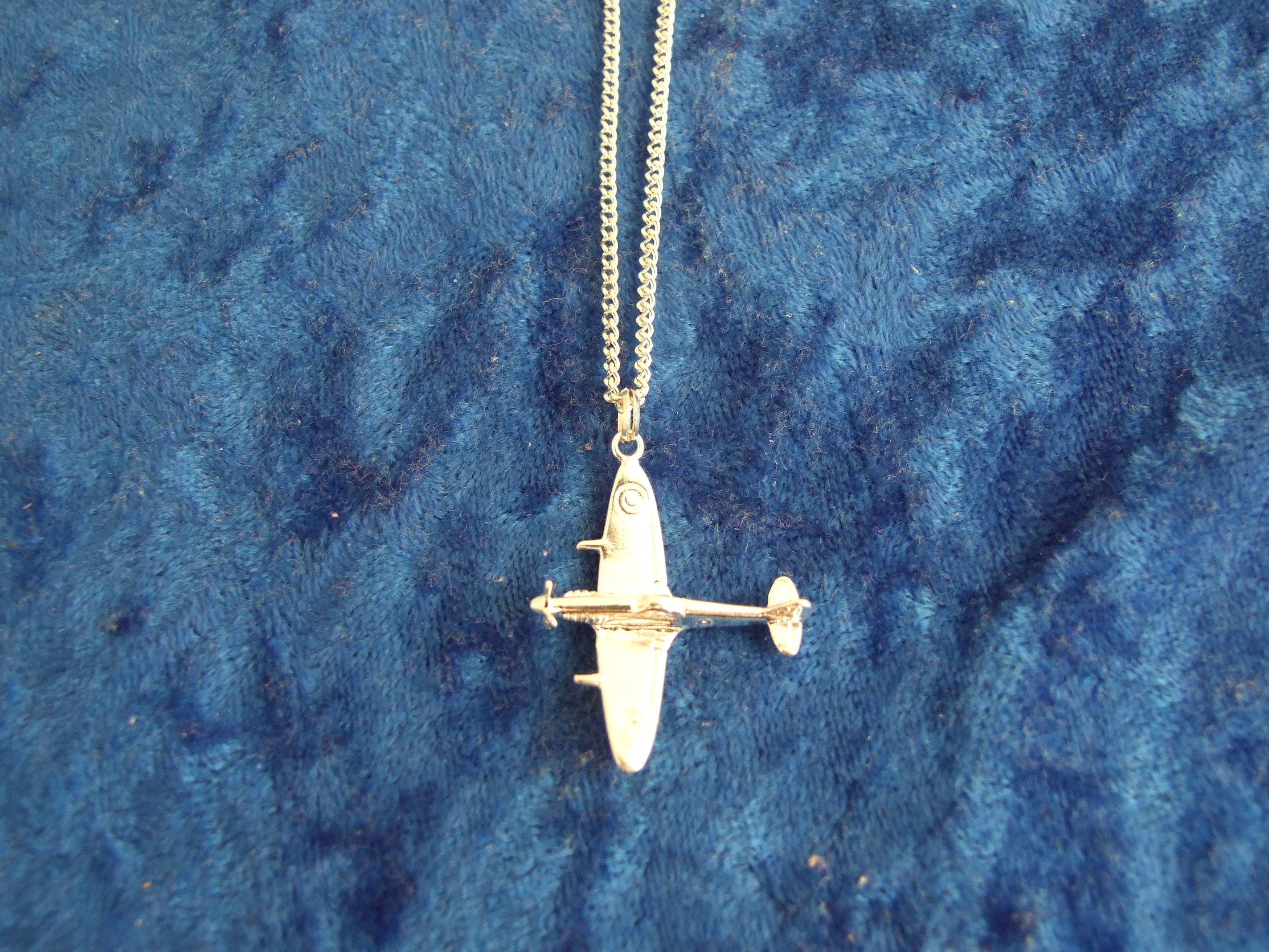 Spitfire Charm Necklace Sterling Silver RAF WW2 Fighter - Etsy UK
