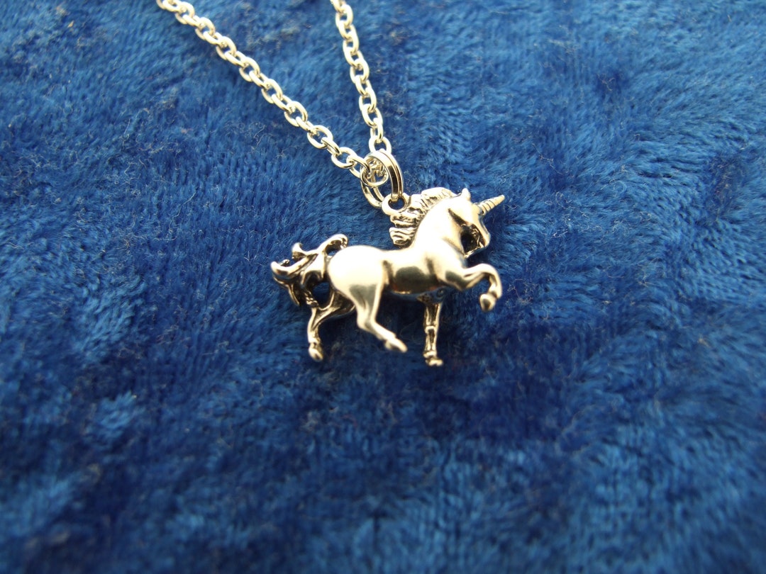 Unicorn Charm Pendant Necklace in Sterling Silver - Etsy