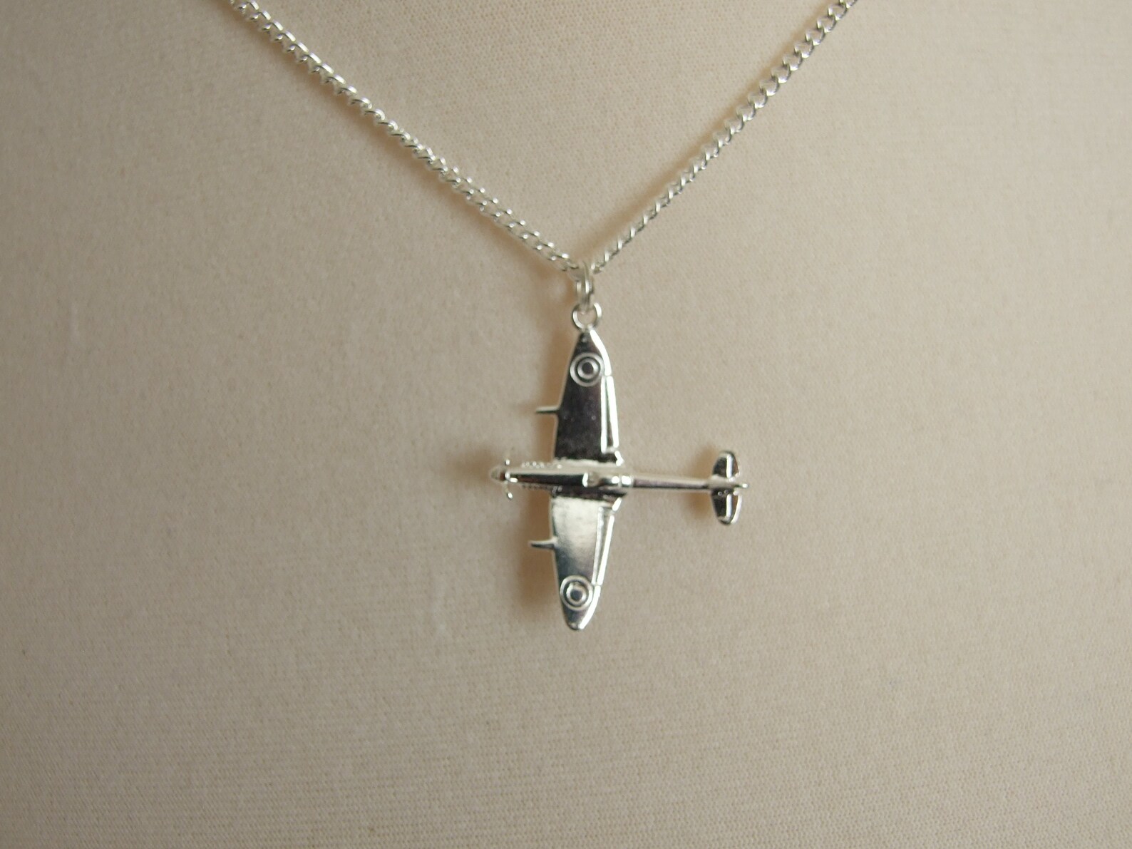 Spitfire Charm Necklace Sterling Silver RAF WW2 Fighter - Etsy