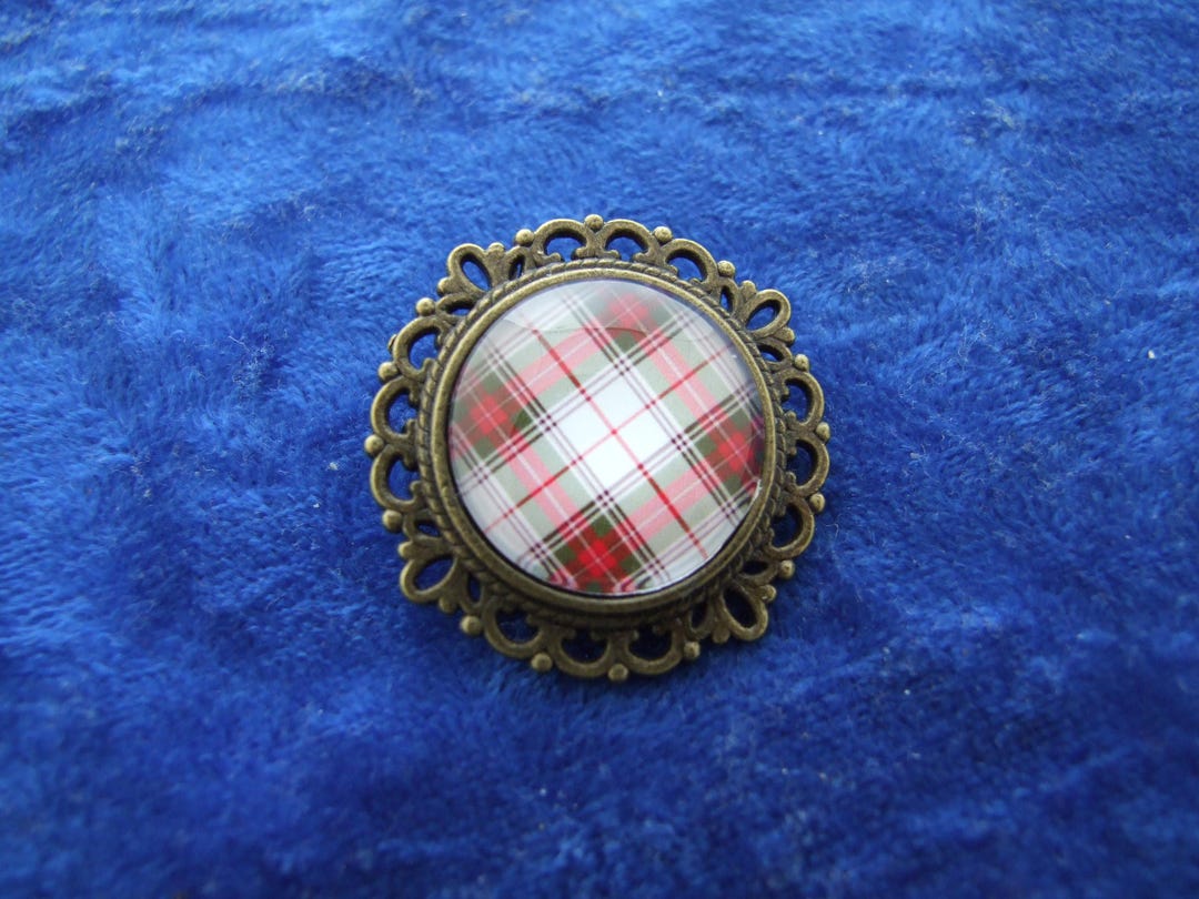 Scottish Tartan Round Brooch in an Antique Bronze Setting - Etsy