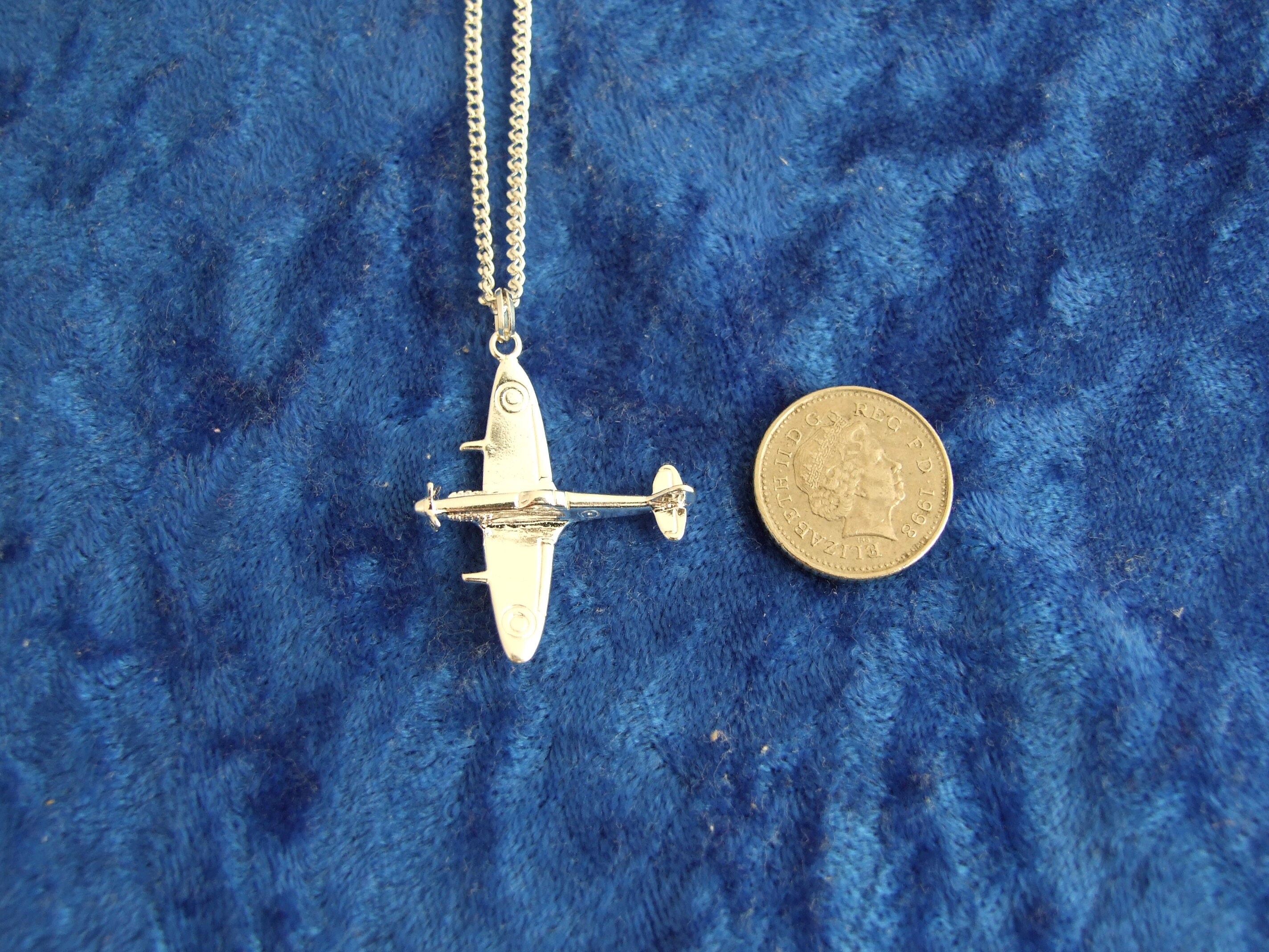 Spitfire Charm Necklace Sterling Silver RAF WW2 Fighter - Etsy UK