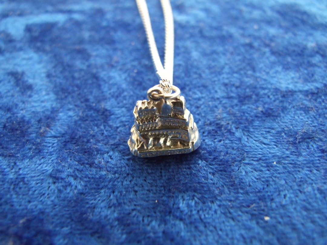 Edinburgh Castle Charm Pendant Necklace, Sterling Silver, Scotland ...
