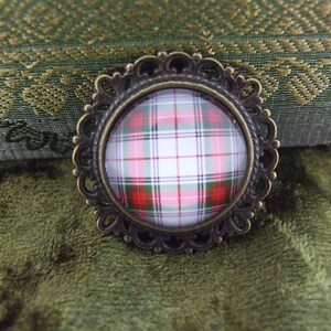 Scottish Tartan Round Brooch in an Antique Bronze Setting | Etsy