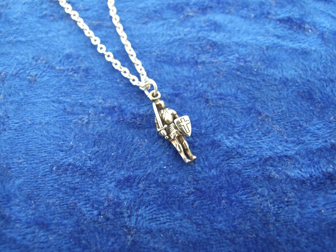 Knight in Shining Armour Pendant, Sterling Silver Vintage Medieval ...