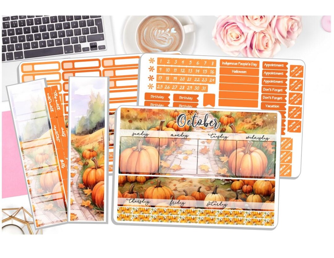 NEW! Monthly October Sticker Kit - Pumpkin Path - Monthly Kit Planner ...