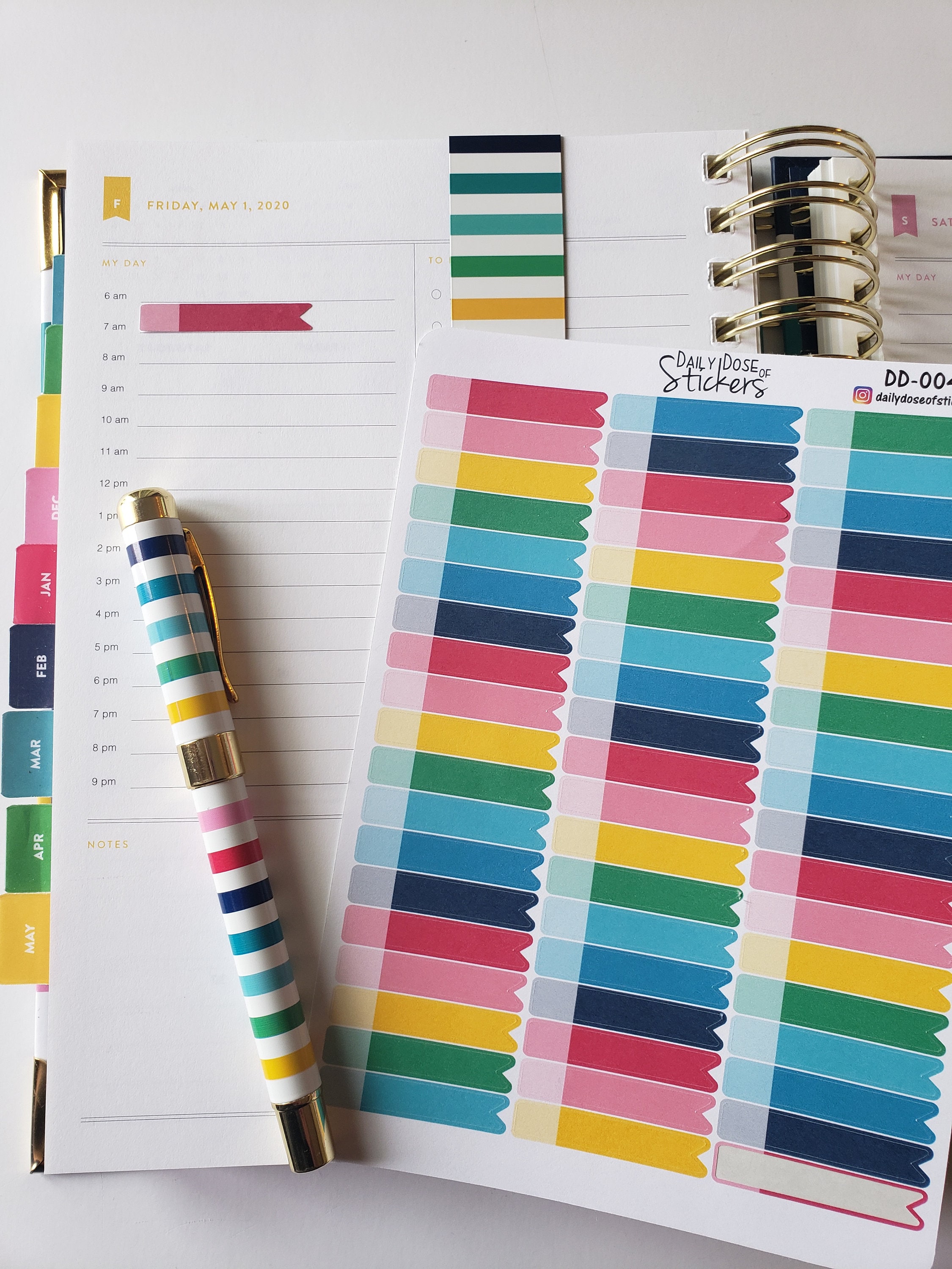 NEW! Colorful Two Toned Flags - Planner Stickers - Emily Ley Simplified ...