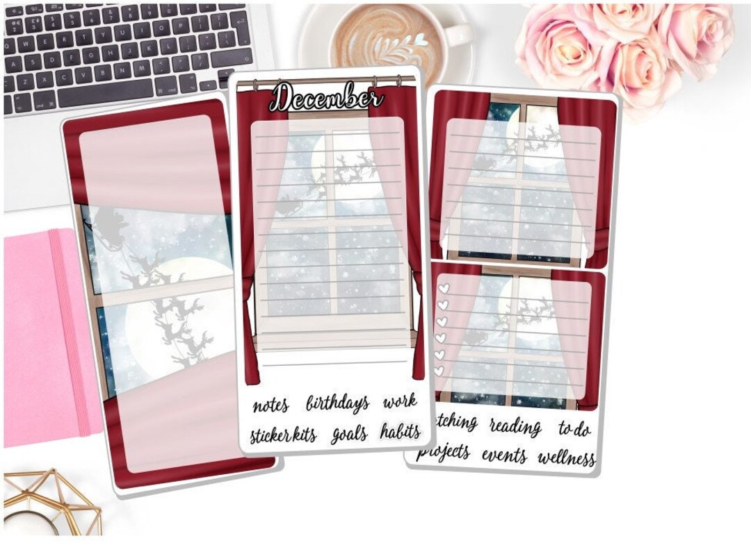 New December Notes Page Sticker Kit Christmas at Home - Etsy