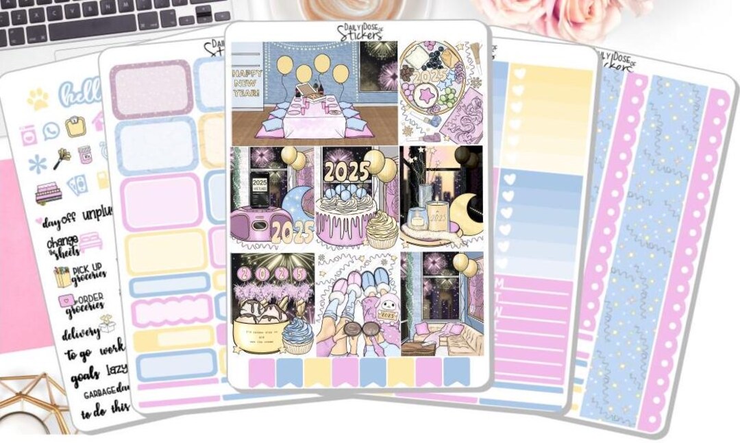 NEW 2025 New Years Weekly Sticker Kit New Years 2025 Wake Me up in 2025 ...