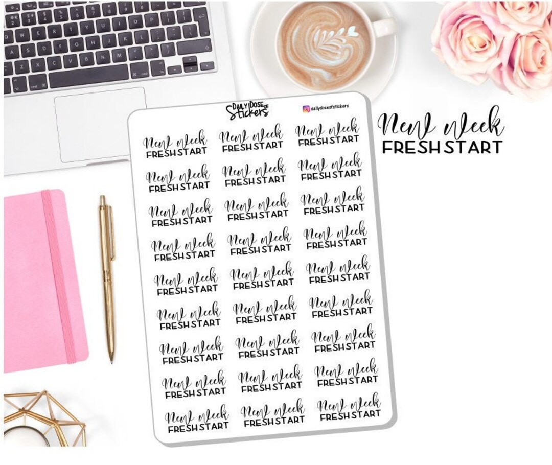 NEW Script Stickers New Week Fresh Start Planner Stickers DD-0010 - Etsy