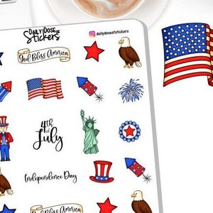 NEW! July 4th Sticker Set - Independence Day - Decor Stickers - Summer ...