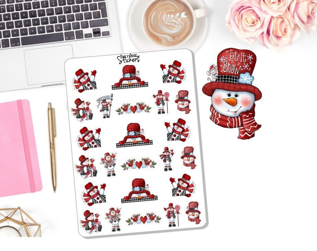 NEW! Snowmen Stickers - Snowmen - Winter Stickers - Stickers - Winter ...