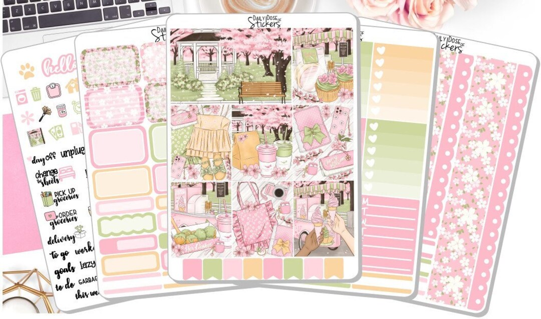 NEW! - Cherry Blossom Weekly Sticker Kit - Cherry Blossom - Spring ...