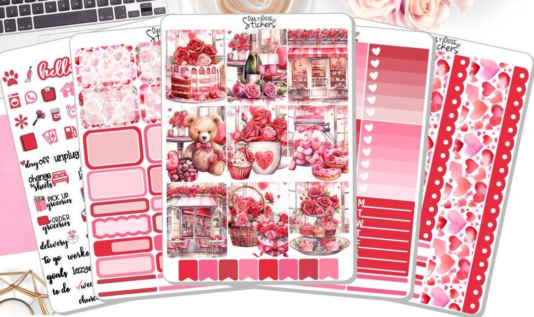 NEW! Weekly Sticker Kit - Love Sweet Love - Valentines Day Stickers ...